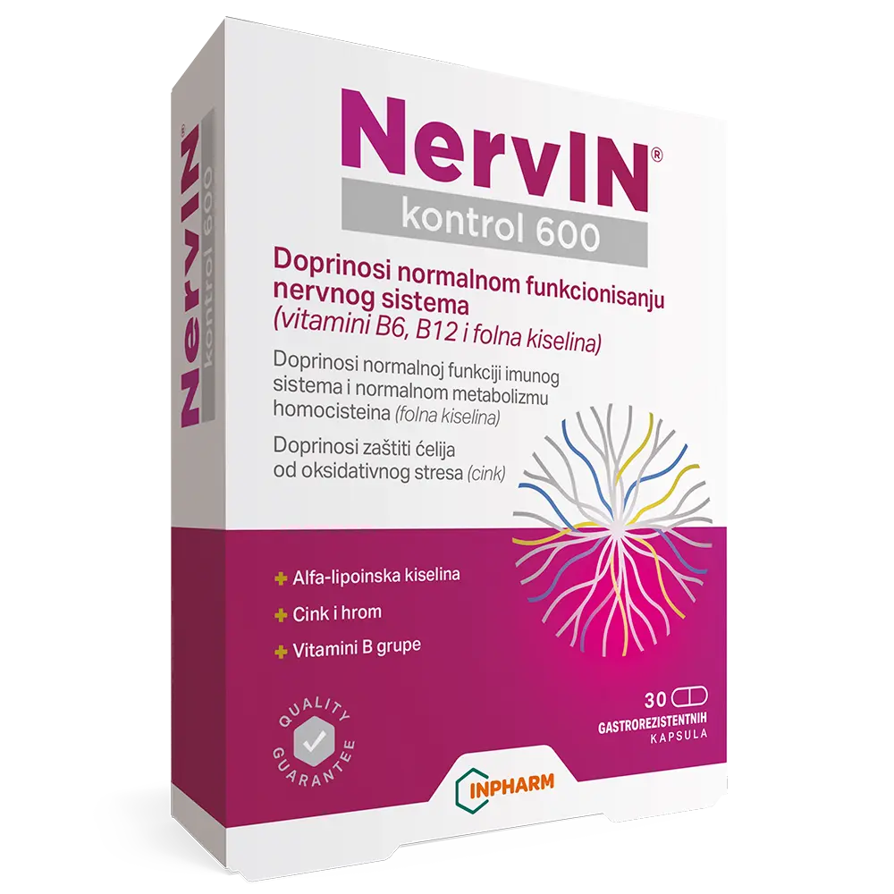 INPHARM Nervin kontrol 600, 30 tableta