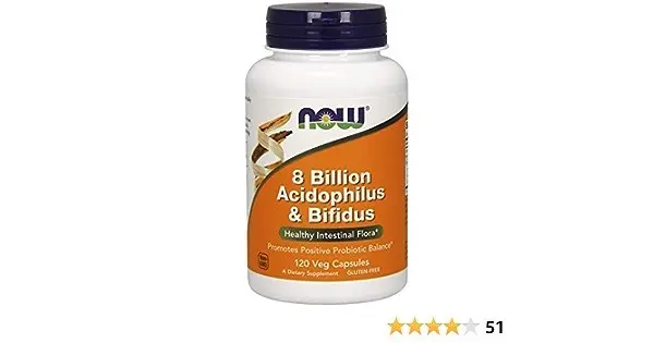 NOW Probiotik NOW acidophilus bifidus 8 biliona, 60 kapsula