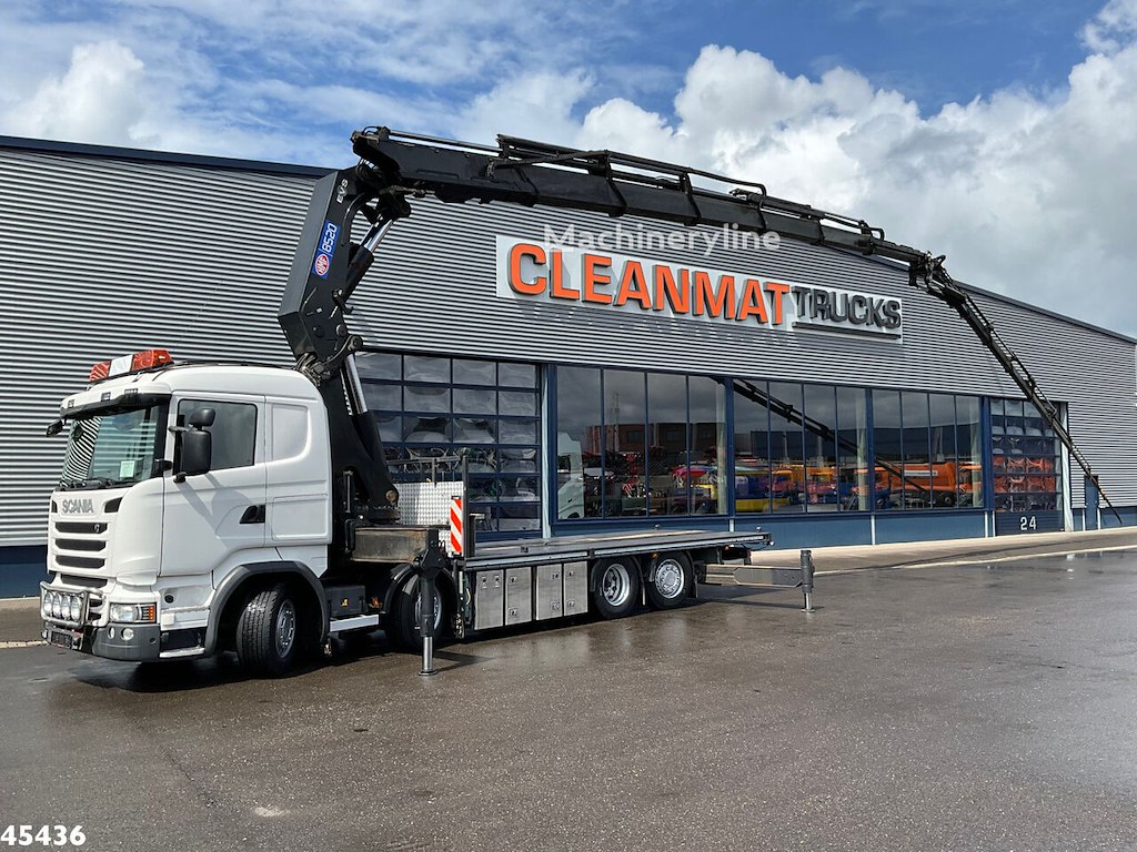 Scania R490 8x2 Euro 6 Retarder HMF 85 Tonmeter laadkraan + Fly-jib autodizalica