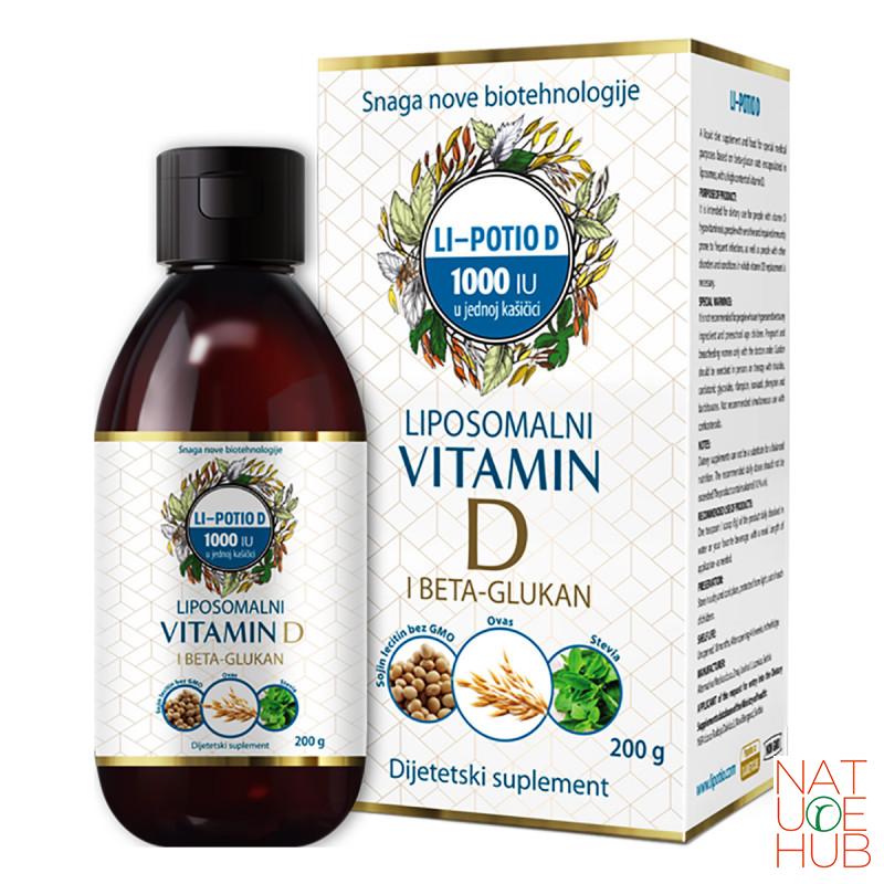 Liposomalni vitamin D I beta-glukan, 200ml