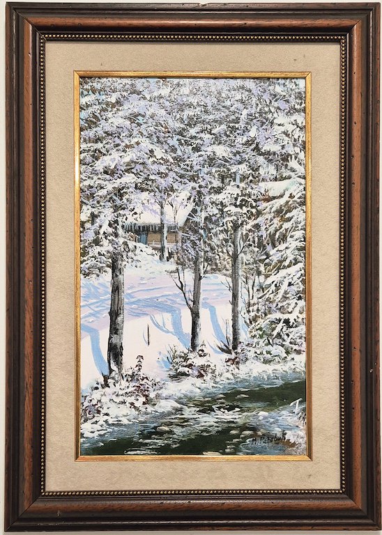 MIROSLAV RADOVIC -ULJE NA PLATNU – 70X50CM – ZIMSKI PEJZAZ
