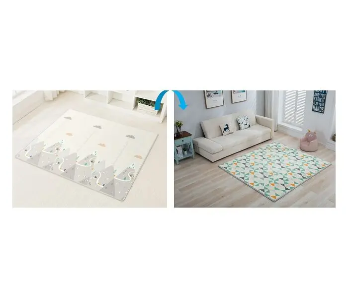 Duck & Bear Podloga Za igru bebe Planina i trouglovi, 150x180x1 cm, Šarena