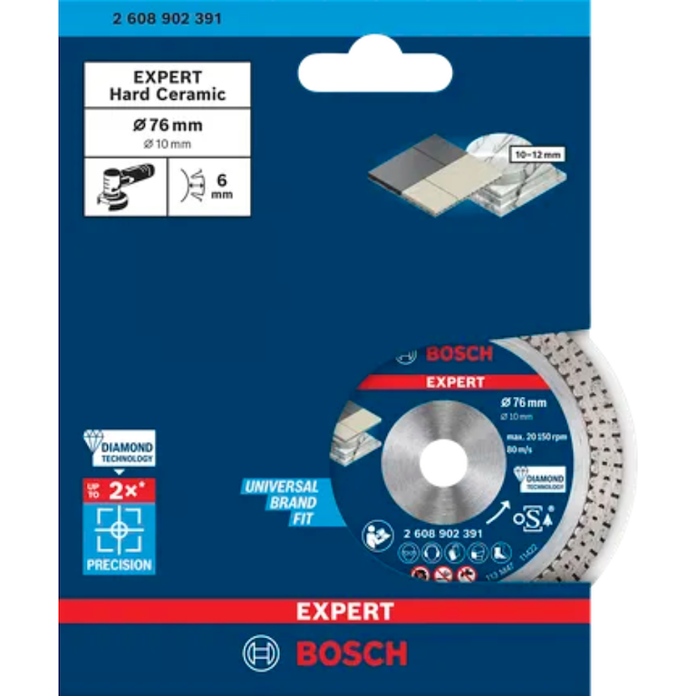 Bosch – EXPERT HardCeramic dijamantska rezna ploča 76×1,9×10 mm – 2608902391