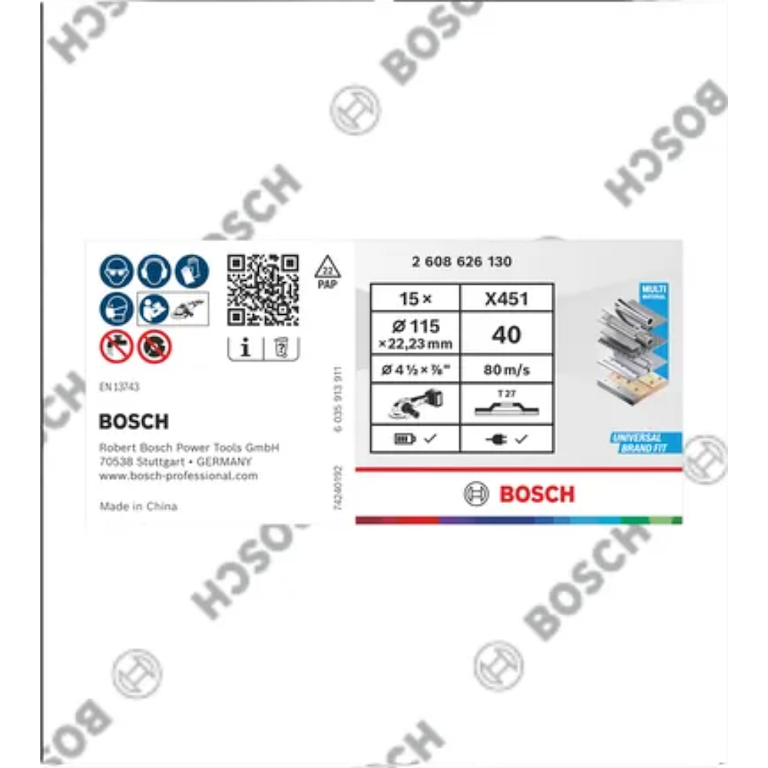Bosch – X451 Lamelasti disk Ø115 T27 G40 1 kom – 2608626130