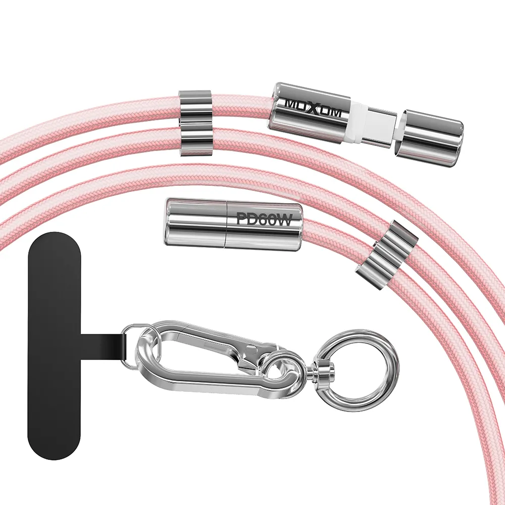 USB data kabal Moxom MX-CB312 Type C to Type C strap pink