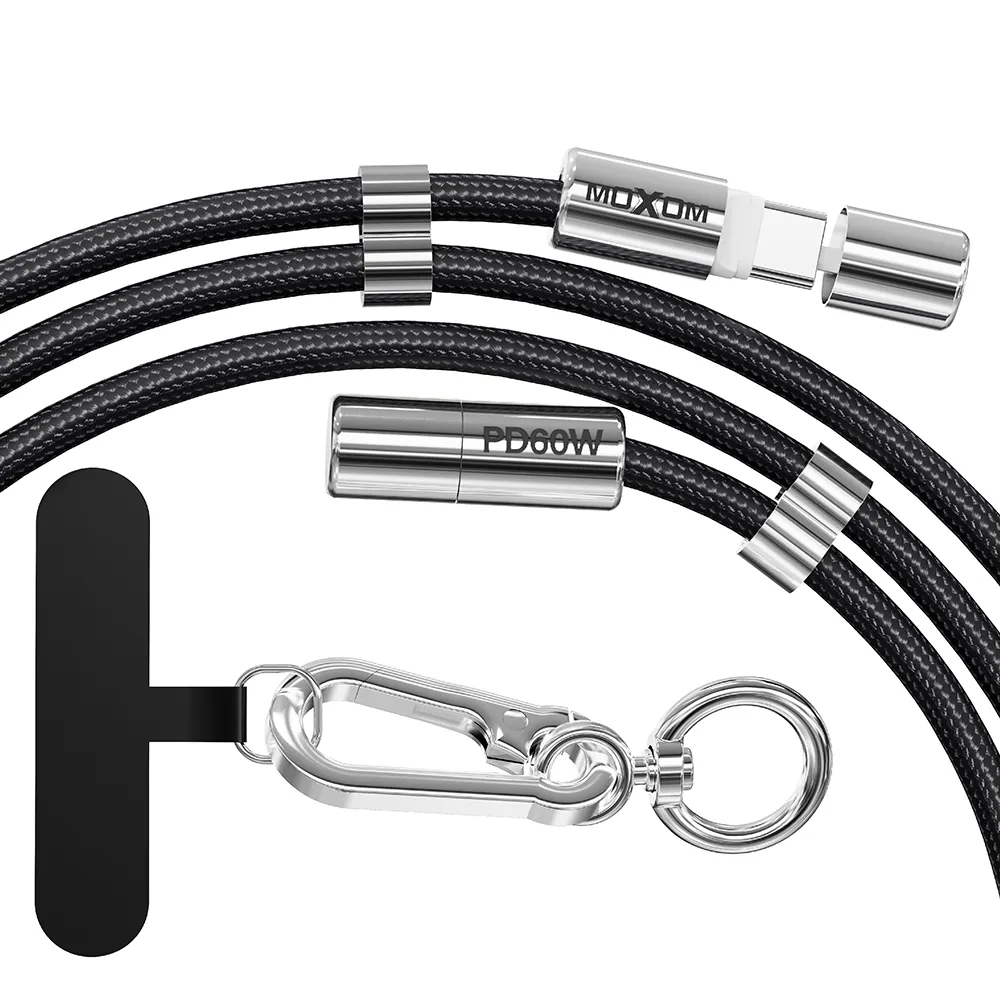 USB data kabal Moxom MX-CB312 Type C to Type C strap crni