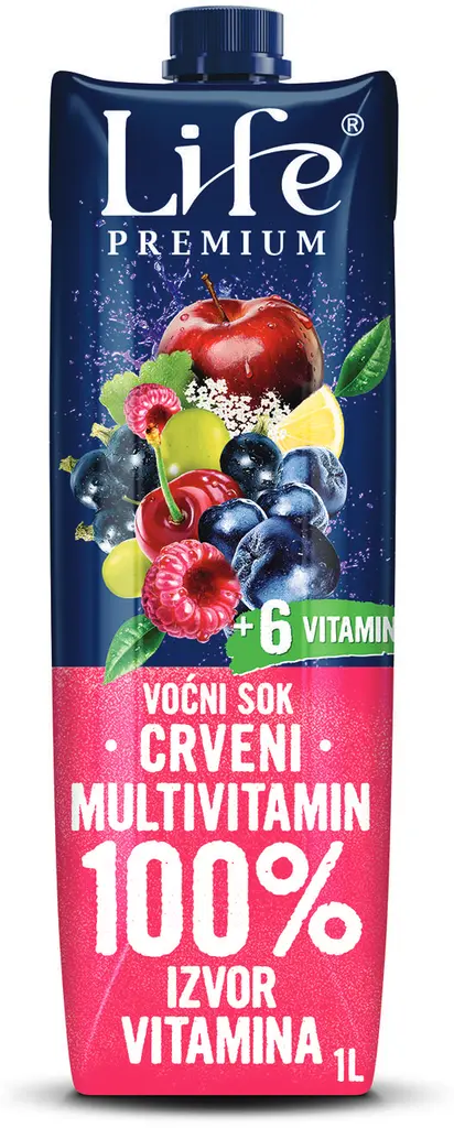Nectar Negazirani sok Life premium, Crveni multivitamin, 1l