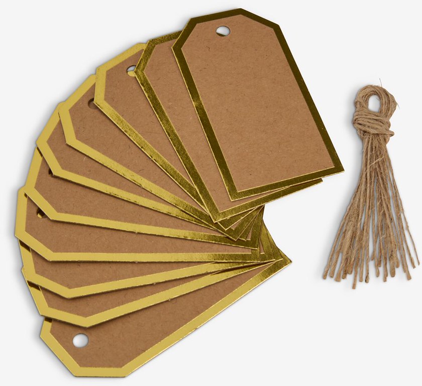 XMAS gift tags TOR 10 pcs/pk brown