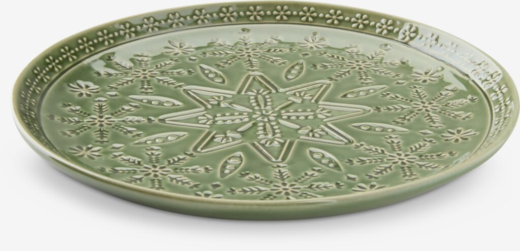 XMAS Plate MALAKIT Ø20xH2cm green