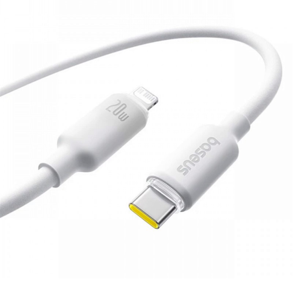 Kabel Baseus Foamed Silicone Fast Charging Data Cable USB-C to iP 20W Moon White 1m