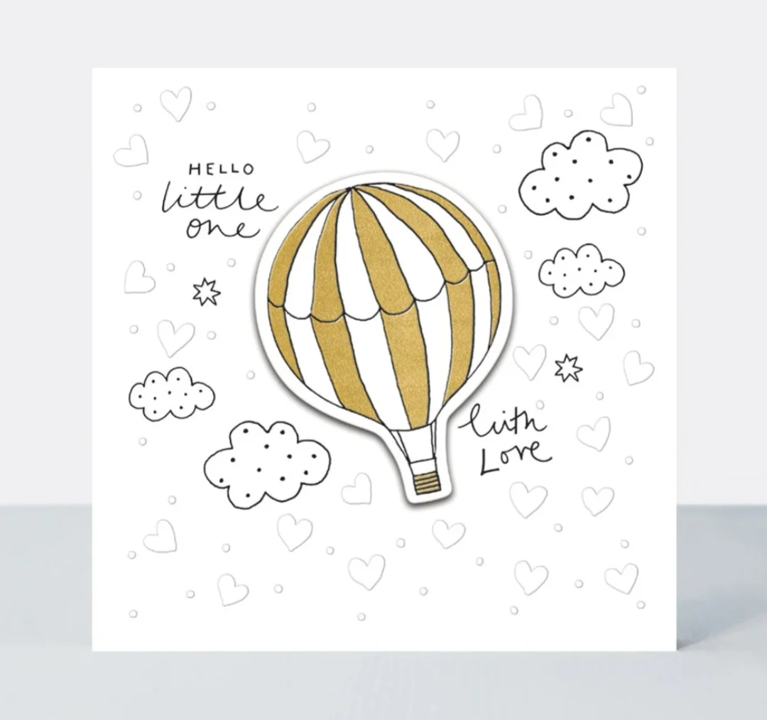 Čestitka - Hello Little One/Hot Air Balloon