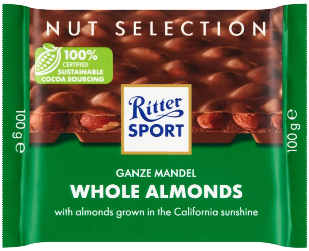 Ritter sport Mlečna čokolada Celi badem, 100g