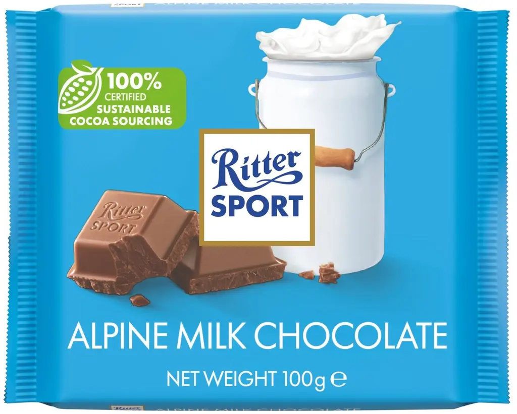 Ritter sport Mlečna čokolada Alpine milk, 100g