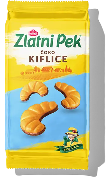 Bambi Zlatni pek Kiflice sa kakao prelivom, 165 g