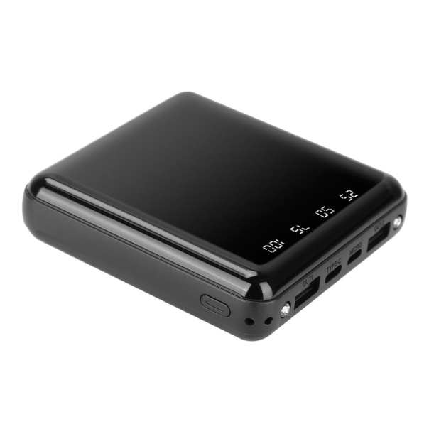 Power Bank Mirror LED Digital Display 10.000 mAh DC 5V/ 2.1A crni