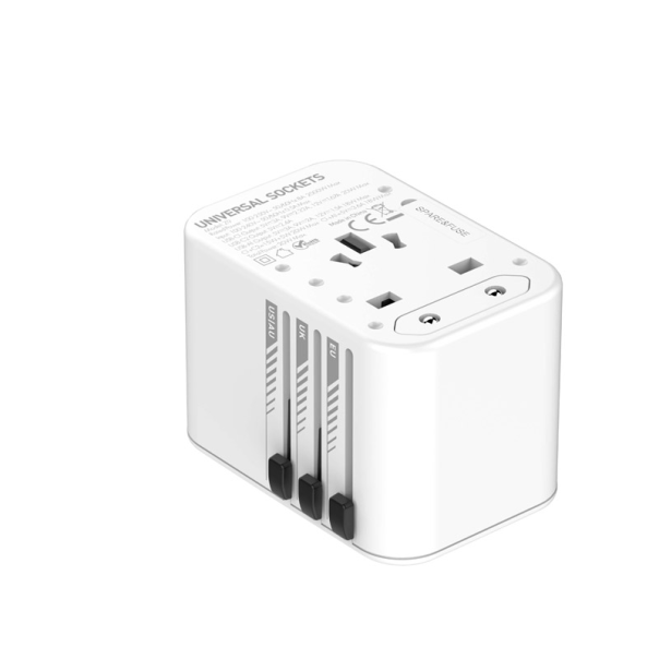 Adapter strujni travel LDNIO Z9 UK/EU/US/AU 1xUSB + 2xUSB-C ports 20W beli
