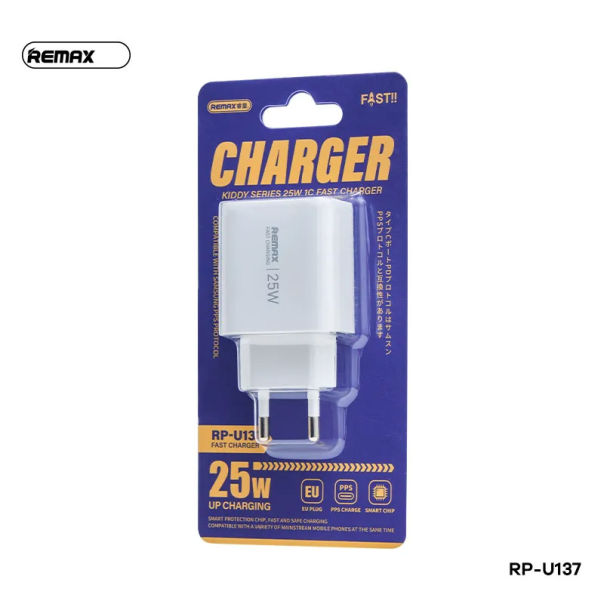 Kućni punjač REMAX Kiddy RP-U137 25W Fast Charger UE beli
