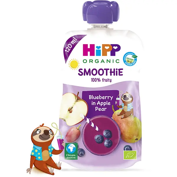 HIPP Smoothie za decu Borovnica, jabuka i kruška 12M+,120ml