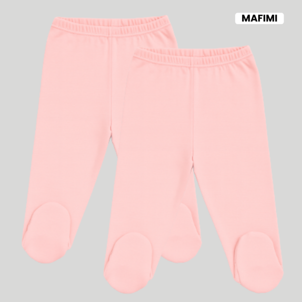 Mafimi Pamučne Pantalonice sa stopicom set od 2 - puder