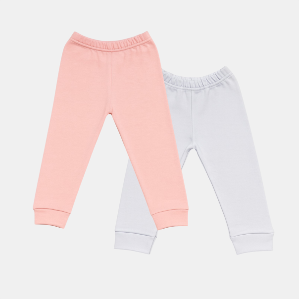 Mafimi Pamučne Pantalonice set od 2 - puder, bela