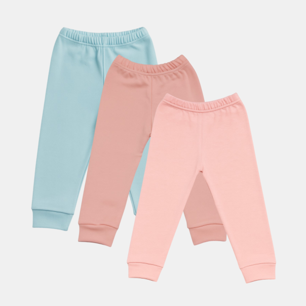Mafimi Pamučne Pantalonice set od 3 - aqva, puder, kajsija