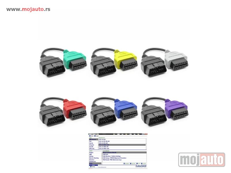 OBD kablovi + program za Fiat Multiecuscan 4.73 - SET