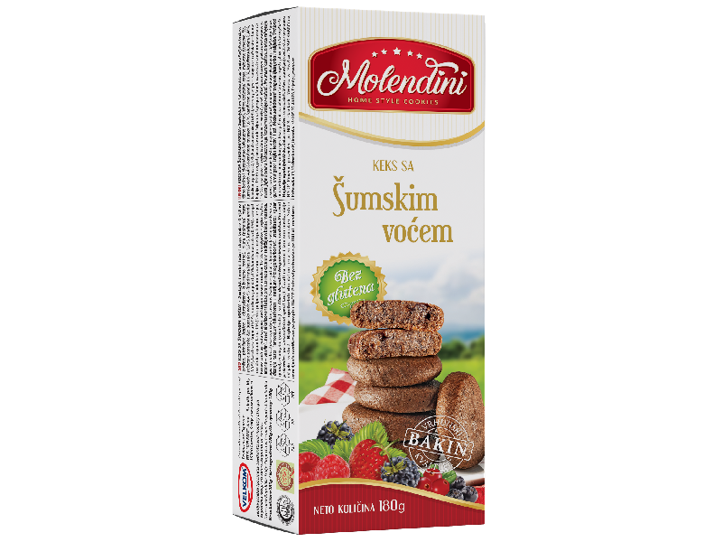 KEKS BEZ GLUTENA ŠUMSKO VOĆE 180G
