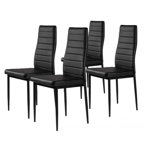 MODERNHOME Trpezarijske stolice set 4 kom tami full black