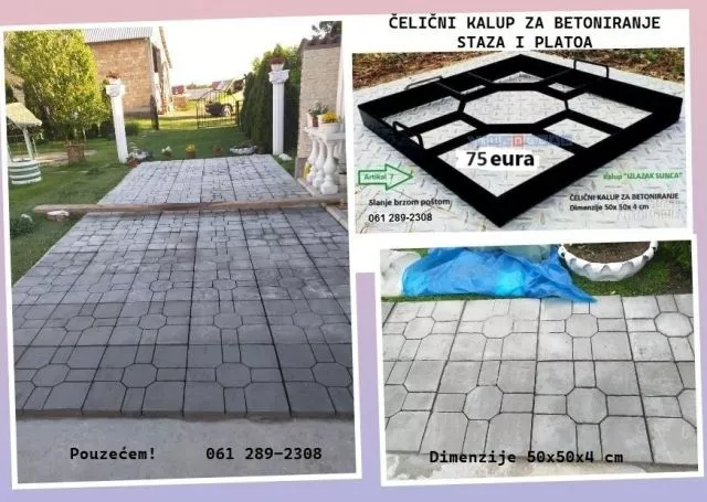 ČELIČNI KALUPI ZA BETONIRANJE DVORIŠTA