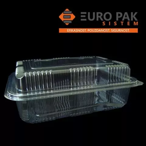 PET POSUDE ZA DOSTAVU HRANE PET AMBALAŽA-1250ML – POVIŠEN POKLOPAC