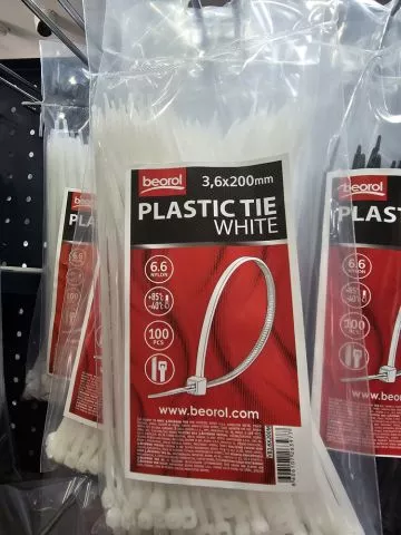 PLASTIČNE TRAKE ZA VEZIVANJE 3.6X200 MM