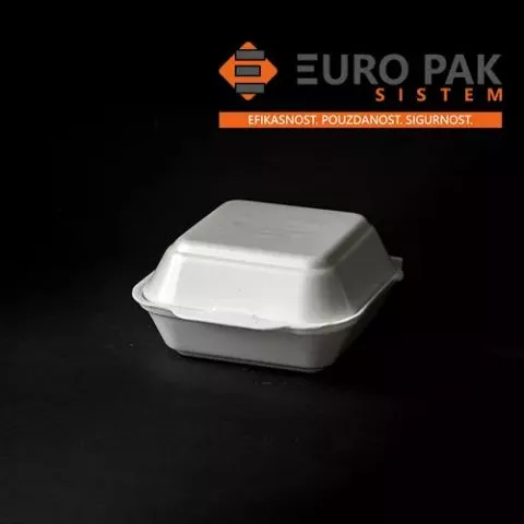 STIROPOR AMBALAŽA SA POKLOPCEM ZA DOSTAVU HRANE-HB 6