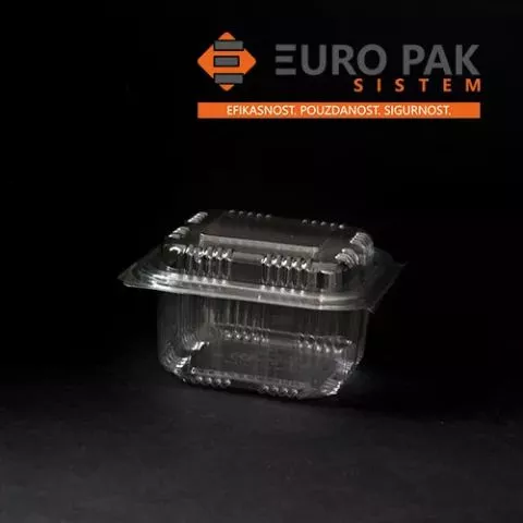 PET POSUDE ZA DOSTAVU HRANE PET AMBALAŽA-375ML – POVIŠEN POKLOPAC
