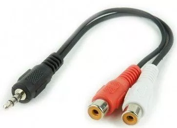 Gembird 3.5 mm plug to 2 x RCA sockets stereo audio cable, 0,2 m