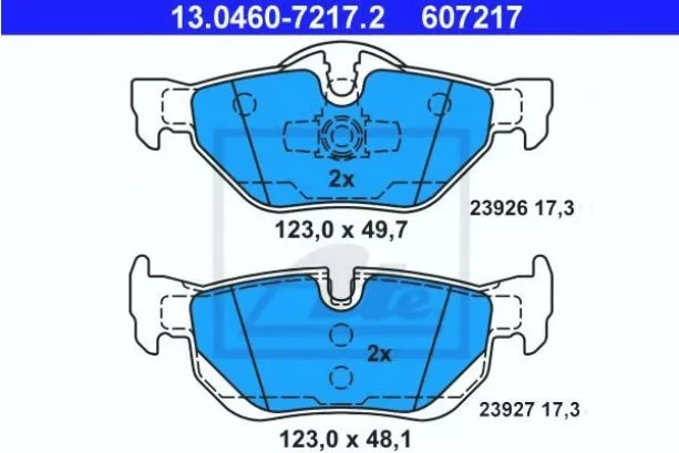 KOČIONE PLOČICE ZADNJE BMW E90 91 318D ATE