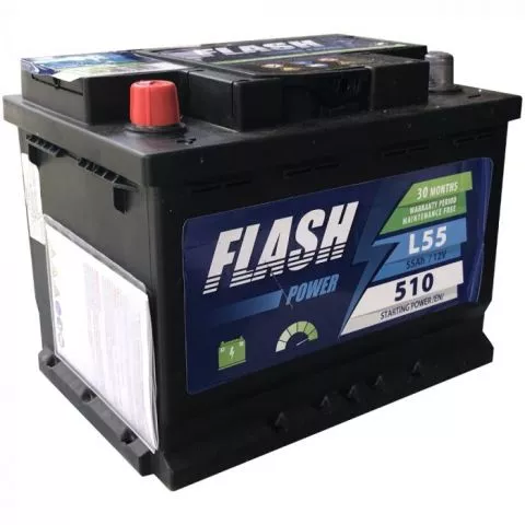 Akumulator FLASH POWER 12V 55Ah 510A levo+