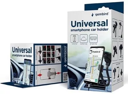 GEMBIRD DRŽAČ MOBILNOG TELEFONA ZA AUTO 2U1, VENTILACIONI OTVOR I STAKLO