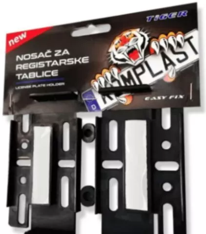 NOSAČ ZA REGISTARSKE TABLICE, PLASTIČNI (1 KOM) – TIGER CRNI