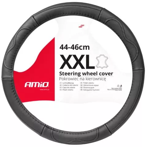 OBLOGA VOLANA XXL 44/46 CM KOŽNA CRNA – AMIO 03554
