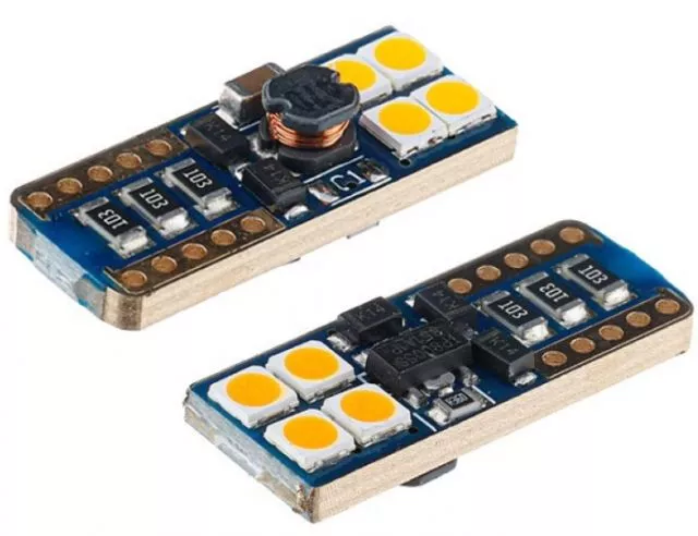 SIJALICE LED T10 WY5W, CANBUS, 12/24V, 8 SMD, NARANDŽASTA (2 KOM) – CARMOTION 58270