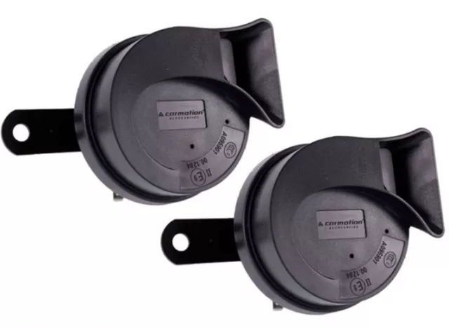 SIRENA ZA AUTO DVOGLASNA CRNA 12V 118 DB – CARMOTION 58599