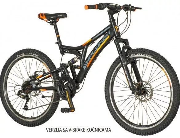 Bicikl MTB deciji Explorer Thunder 24" crno-narandžasti