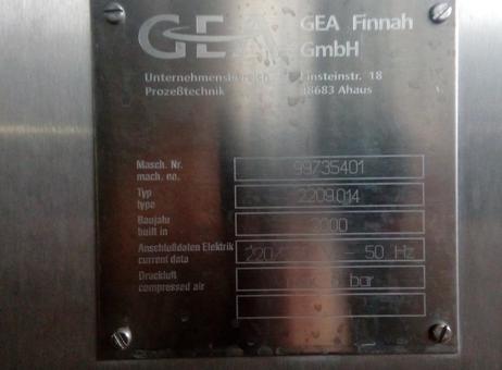 GEA Finnah Model 2209.014 Verified seller