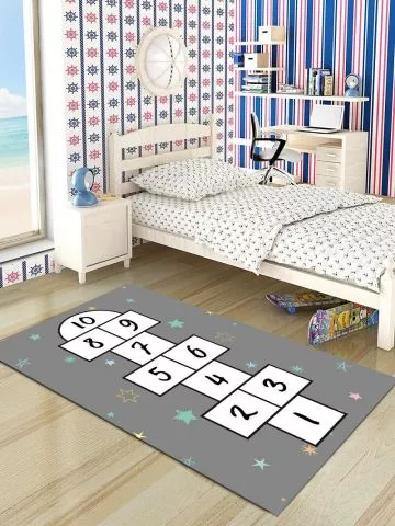 TEPIH ZA DECU 120X180CM – ŠKOLICA-ZVEZDICE, SIVI