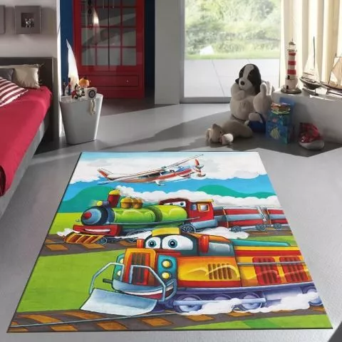 Tepih dečiji 120x180cm – Voz i avion