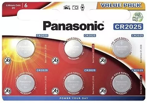 Panasonic Lithium baterije CR2025 3V - 6 komada
