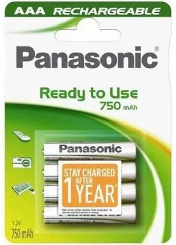 PANASONIC READY TO USE 4 X AAA 750MAH PUNJIVE BATERIJE - 4 KOMADA