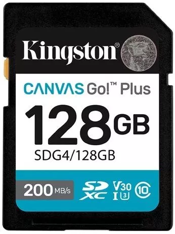 KINGSTON 128GB SDXC CANVAS GO PLUS GEN4, SDG4/128GB