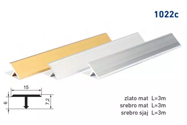 LAJSNA PRELAZNA T-PROFIL 212 - ZLATO MAT