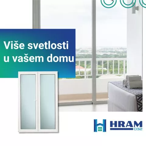 DVOKRILNA PVC BALKONSKA VRATA ECONOMIC LINE 1400 MM X 2100 MM